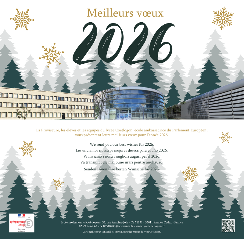 Cartes de vœux 2026 | RPIP-PG - Lycée professionnel Coëtlogon